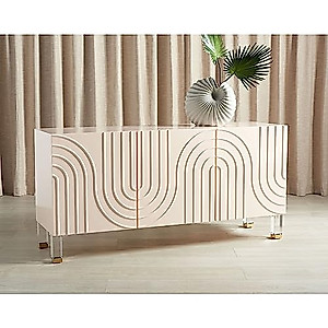 Safavieh Couture Home Saturn-Art Deco-Light Pink Acrylic 3-door Sideboard