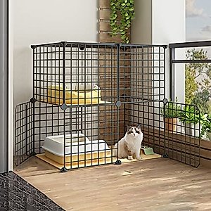 Cat Cage, Cat Crates for Indoor Cats Cat Playpen , Cat Outdoor Enclosure Diy Cat Playpen Metal Kennel with Platform Mat for 1-2 Cats, Ferret, Chinchilla, Rabbit, Small Animals ( Size : 75*39*73cm )