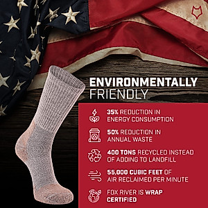 Fox River Men's Standard Steel-Toe Heavyweight Work Crew Socks (2 Pair Pack), Grey, Large