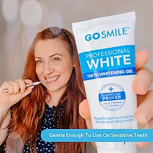 GO SMILE Professional Teeth Whitening Gel Two Pack Bundle - Travel Size Tooth Enamel Whitener & Stain Remover, No Added Sensitivity - Includes Free 1 oz Mini Luxury Toothpaste - 3.4 oz Tubes (2 Pack)