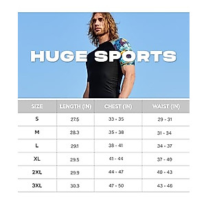 HUGE SPORTS Men's Splice UV Sun Protection UPF 50+ Skins Rash Guard Short Sleeves(HeyToucan, L)