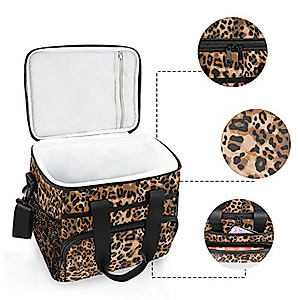 ALAZA Jaguar Cheetah Animal Skin Leopard Colored Large Cooler Insulated Picnic Bag Lunch Box for Adult Men Women