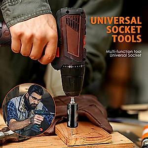 Universal Socket Tools Gifts for Men, Multi-Function Universal Socket Wrench Sets, Super Socket Set, Christmas Stocking Stuffers Gift for Men, DIY Handyman, Dad, Husband,Friends(7-19mm),Black