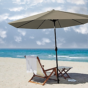 BANNER BUZZ MAKE IT VISIBLE BannerBuzz, Solid Market Umbrella, Topper & Hardware, Tent Fabric, 270 GSM, Dye Sublimation Printing Available in Octagon Shape (Beige)