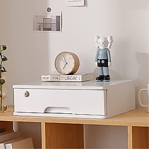 Desktop File Cabinet - Desktop Storage Box With Drawers, With Lock Flat File Cabinet Storage, Solid Wood Desktop Drawer Cabinet, Desktop Storage Cabinet/Data Cabinet ( Color : B , Size : 1 drawer )