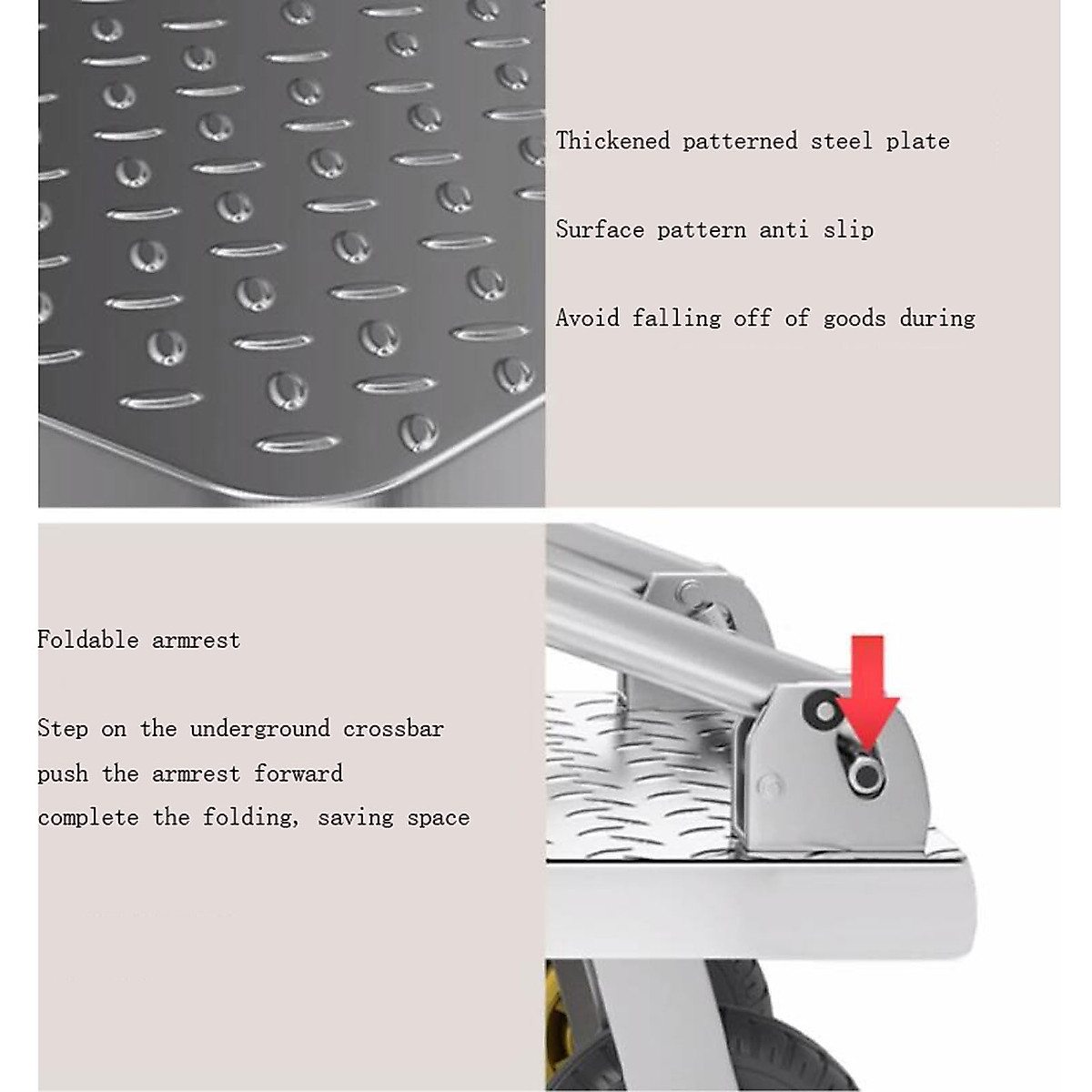 Folding Platform Trucks,Rolling Flatbed Cart Dolly for Easy Transportation Heavy Industrial Platform Hand Trucks, Garage Warehouse Moving Truck,Heavy Duty Platform Trolley with Rubber W(Size:60x40cm)