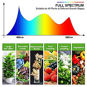 Grow Lights for Indoor Plants, DICCEAO 150W LEDs Grow Light for Seed Starting with Full Spectrum, 3/9/12H Timer, 10 Dimmable Levels, 3 Switch Modes