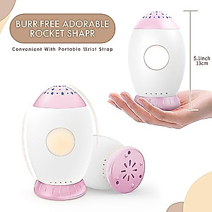 Nueplay Baby Sleep Soother with Lullaby Songs & White Noises, Star Projector for Kids Room Decor, Baby Nursery Night Lights, Portable Sound Machine for Toddlers, Baby Essentials for Girls(Pink)