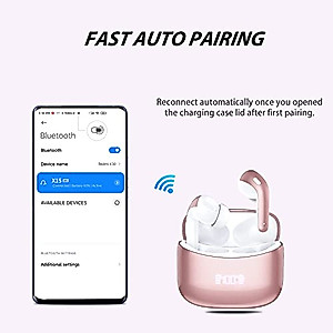Ajblg Wireless Headphones, X15 Wireless Earbuds Bluetooth Headphones with Mic,35H Play Time USB C Earphones Ipx7 Waterproof Earbuds Wireless Deep Bass Digital Display