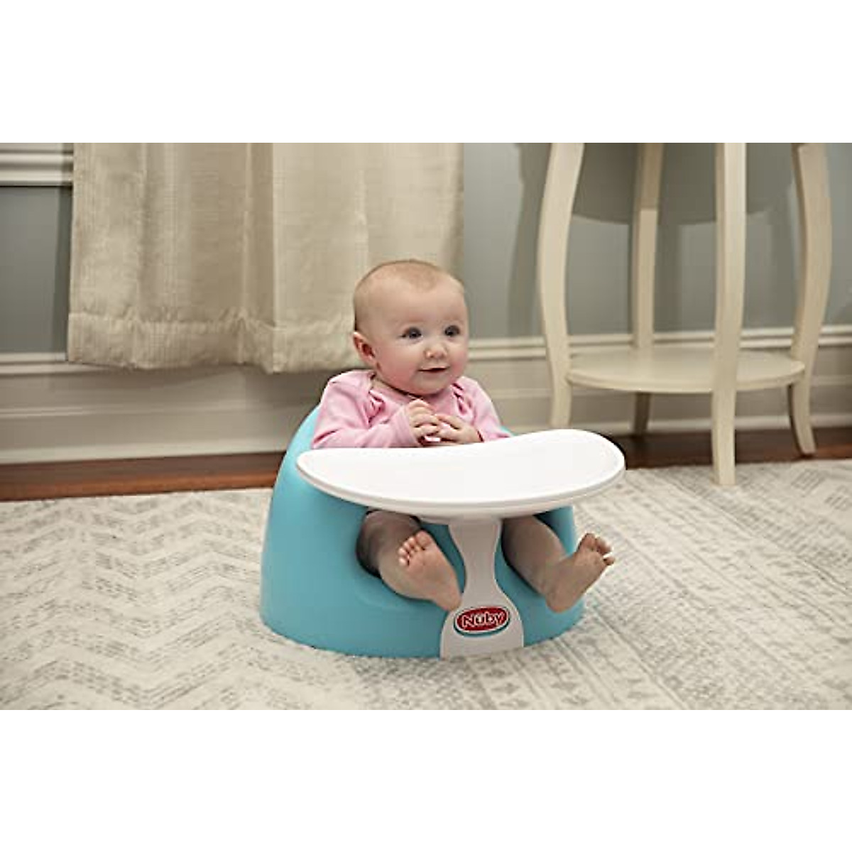 Nuby My Floor Seat Activity Tray with Easy Release Latch, Easy to Clean, for Ages 4-12 Months