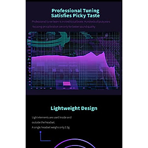 KBEAR NEON in Ear Monitor,Knowles 29689 Full Frequency BA HiFi Wired Headphone Earbuds, BA UV-Curing Resin Cavity Noise Cancelling Earphone Earbuds Without Mic for Audiophile(No Microphone,Violet)…