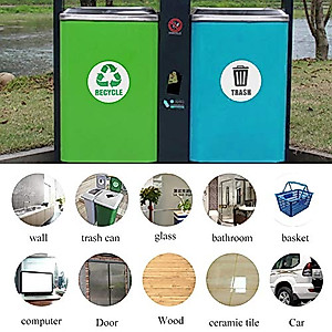 Jeanoko 18/Set Recycle Decal Recycle Sticker Trash Label Sticker Waterproof Trash Classification Sticker for Cans Garbage Containers Bin