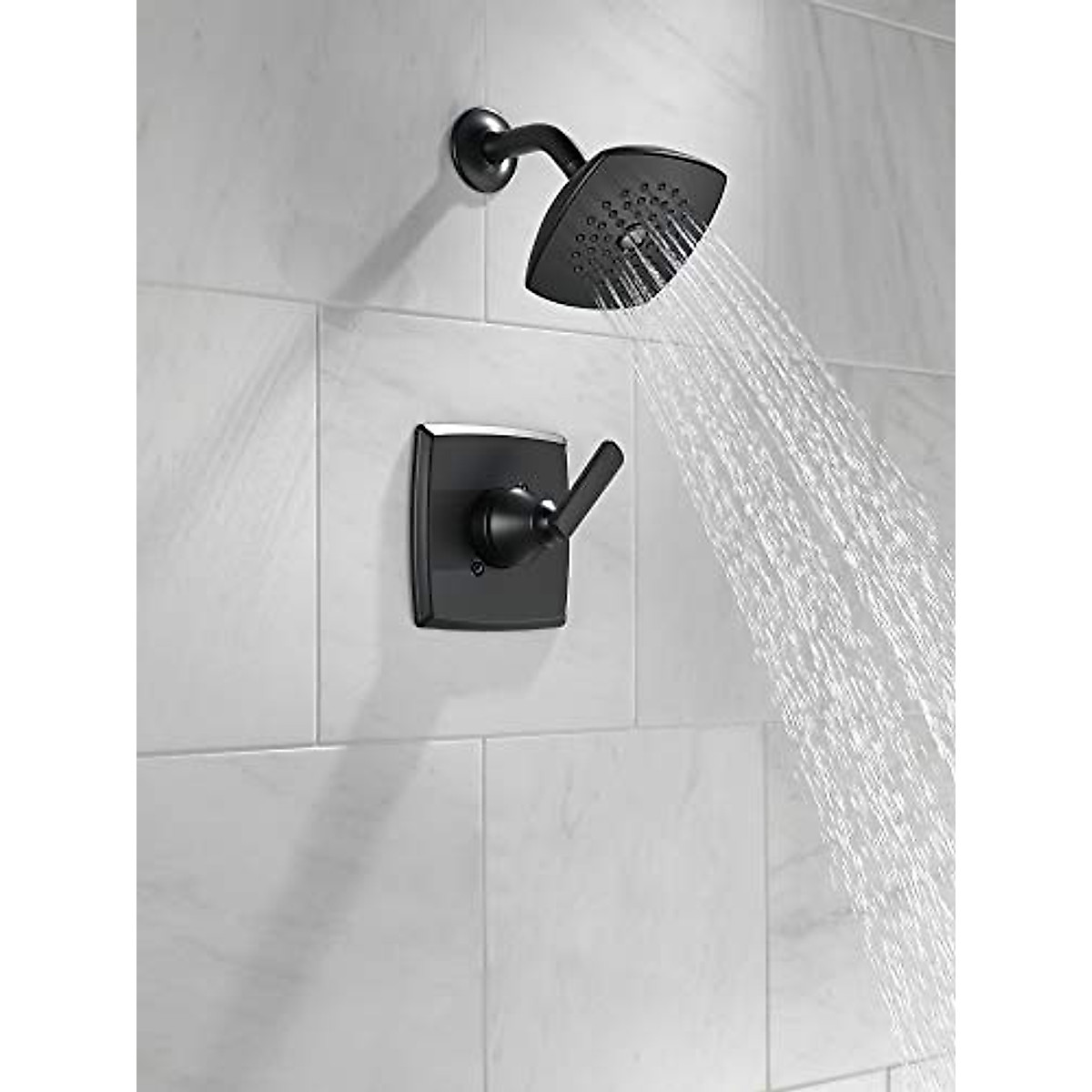 Delta Faucet Ashlyn 14 Series Matte Black Shower Faucet, Delta Shower Trim Kit with Single-Spray Touch-Clean Matte Black Shower Head, Matte Black T14264-BL (Valve Not Included)