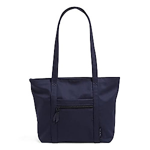 Vera Bradley Women's Cotton Small Vera Tote Bag, Classic Navy - Recycled Cotton, One Size