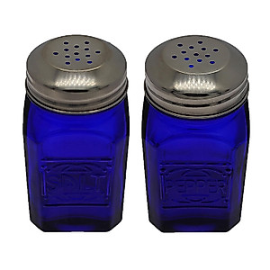Kerixi Vintage Salt and Pepper Shakers (Blue, Medium)