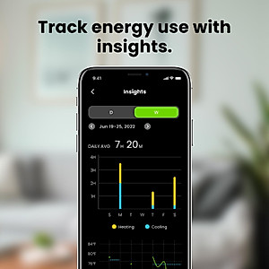 Degrii Smart Thermostat - Smart Thermostats for Home with App Control, Multi-Schedule Programming, Geofencing, Easy DIY Setup, Programmable Wi-Fi Thermostat, Black