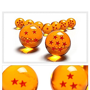 Angelaicos Unisex Stars Acrylic Transparent Play Balls 7pcs Set 4.3cm (Yellow)