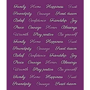 RHF Warm Sherpa Blanket - Gifts for Women Birthday Gift Soft Throw Blankets for Mom Friend Grandma Family Cozy Fuzzy Sherpa Throw Blanket for Couch Dog Pet Positive Happiness(Throw, Purple)