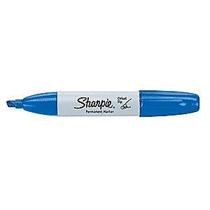 SHARPIE Permanent Markers, Broad, Chisel Tip, 12-Pack, Blue (38203)