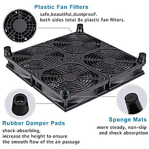 GDSTIME Rounter TV Box Cooling Fan with Speed Control, 182CFM Big Airflow Cooling for ASUS GT/RT-AC5300, Router TV Box Cooling Frame
