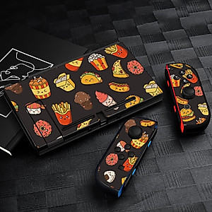 Comic Fast Food Switch Skin Sticker Full Wrap Cover Decal Protective Film Sticker for Switch