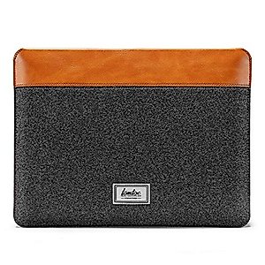 tomtoc Felt & PU Leather Laptop Sleeve for 13-inch MacBook Air M2/A2681 M1/A2337 2022-2018, 13 Inch MacBook Pro M2/A2686 M1/A2338 2022-2016, Surface Pro 9/8/X/7+/7/6/5, Ultra-Slim Accessory Case