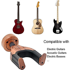 Guitar Hanger Wall Mount Hook with Auto Lock Safe for All Guitars Bass Cello Mandolins