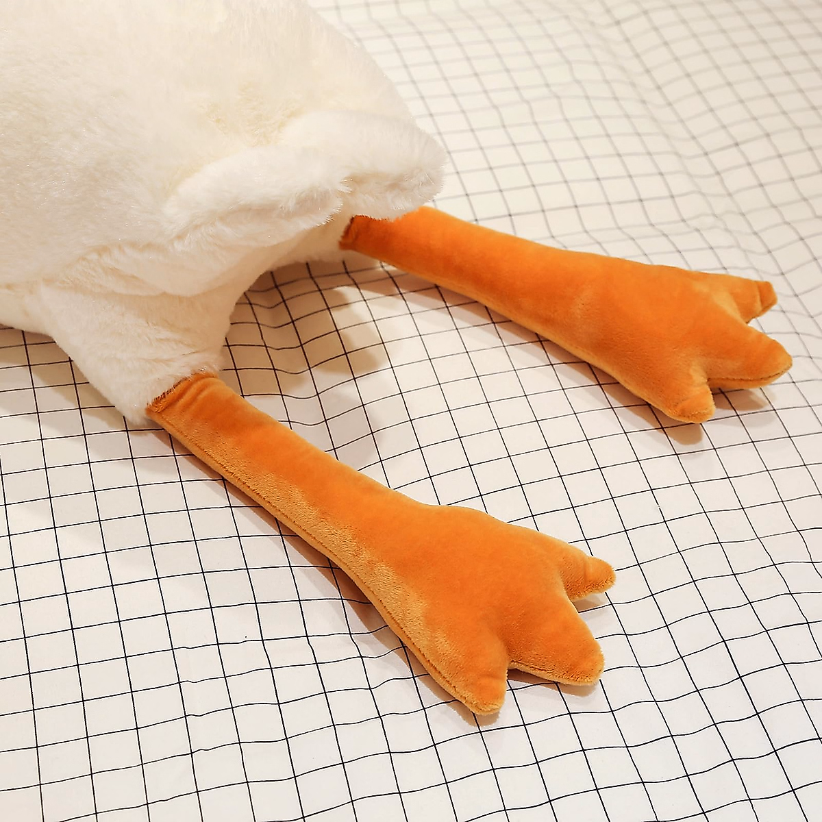 YUCHNG Large Goose Plush Toy White Goose Stuffed Animal 19.5 Inch Cute Goose Plush Soft Swan Throw Pillow Plush Pillow, Gift for Kids or Friends