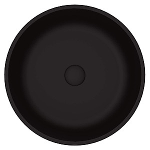 VIGO Modus 16.5 inch Diameter Over the Counter Freestanding MatteShellTM Round Vessel Bathroom Sink in Black - Sink for Bathroom VG07113