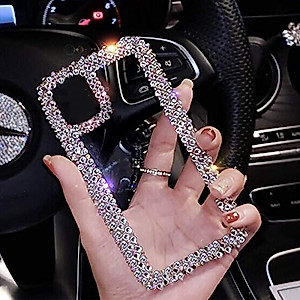Bonitec Glitter iPhone 14 Pro Max Case, Luxury 3D Bling Sparkle for Women & Girls, Crystal Rhinestone Diamond Cover, Clear