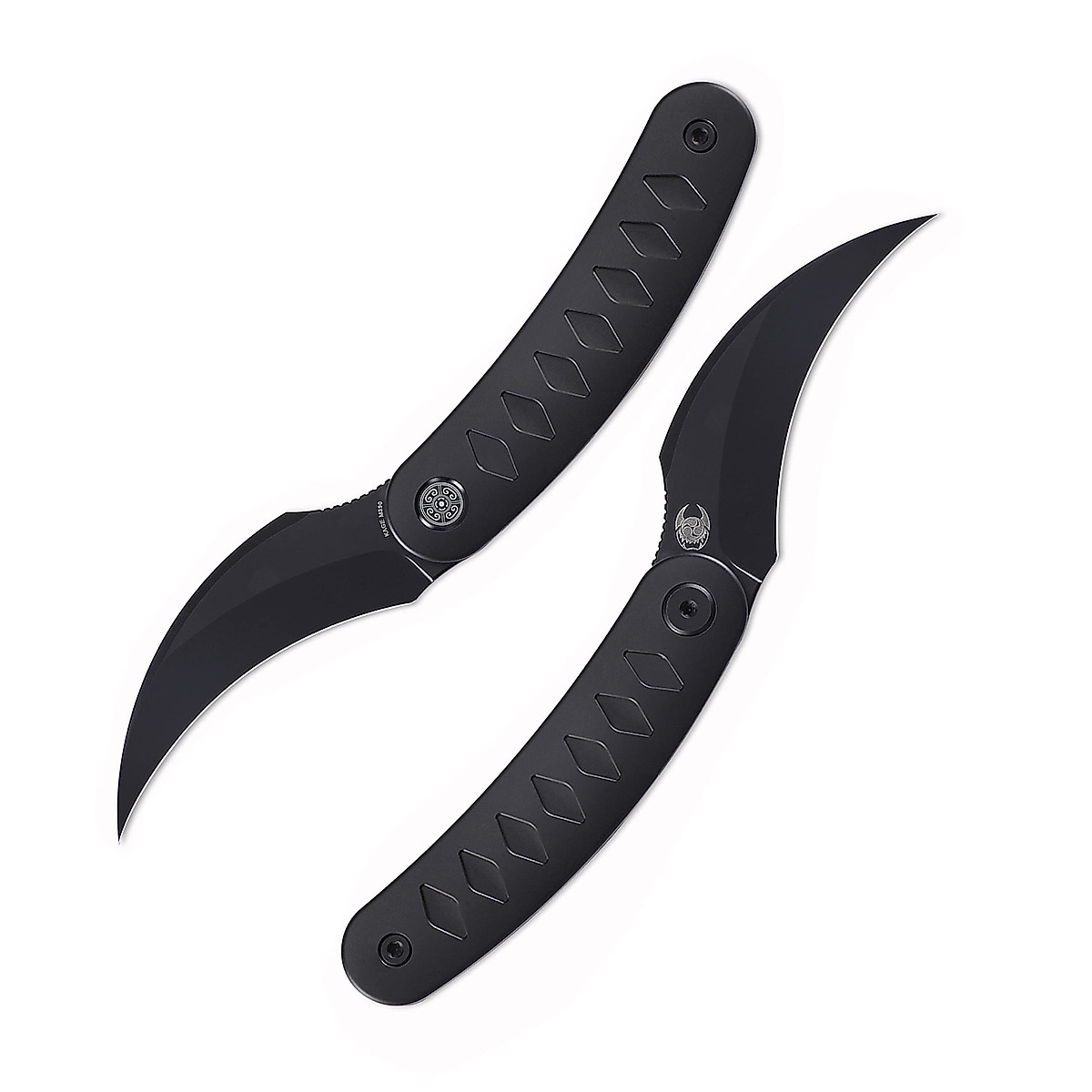 Cavol Knife Kage-C03 Front Flipper Knife,2.52" M390 Stonewashed Blade Pocket Knife,3.39" 6AL4V Titanium Handle,Ceramic Ball Bearing with Liner Lock,Outdoor Folding Knife (Black)