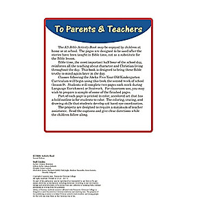 K5 Bible Activity Book - Abeka 5 Year Old Kindergarten Bible Coloring and Activity Book