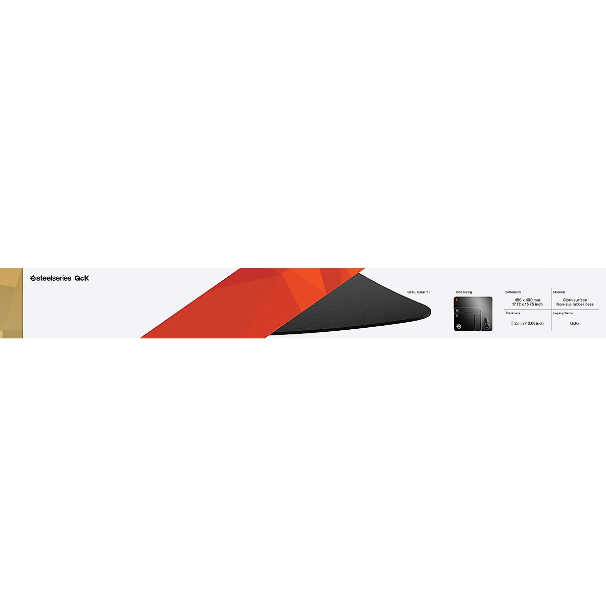 SteelSeries QcK Gaming Mouse Pad - Large Cloth - Optimized For Gaming Sensors