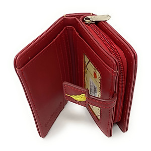 Shag Wear Book of Birds Small Wallet for Women and Teen Girls Vegan Faux Leather 4.5" Red
