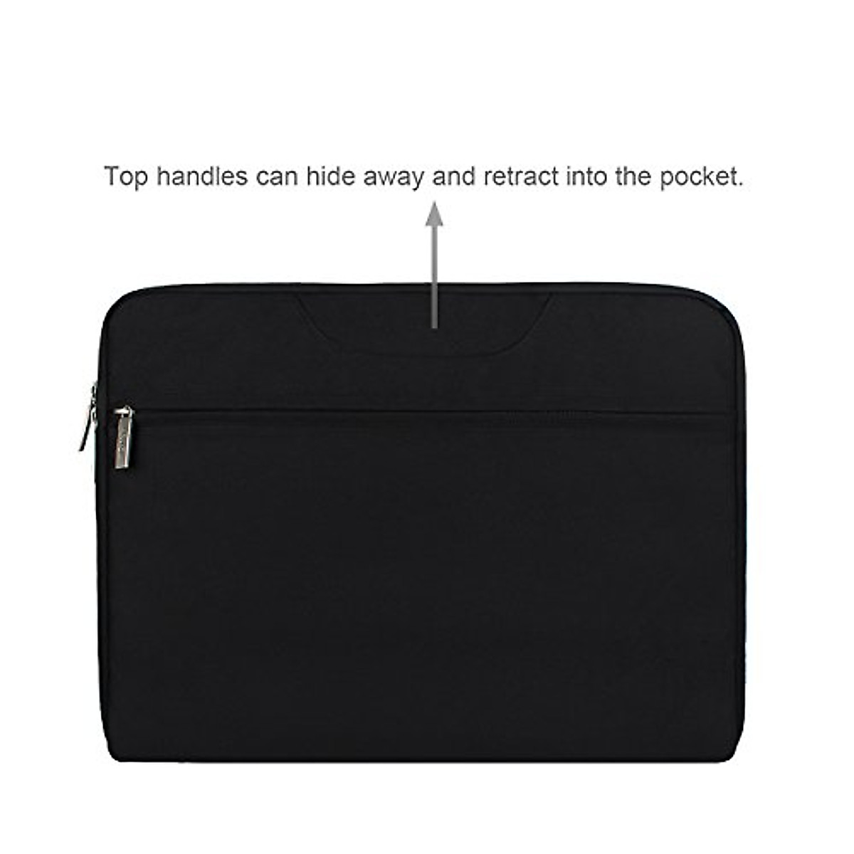 ARVOK 13 13.3 14 Inch Water-resistant Canvas Fabric Laptop Sleeve With Handle&Zipper Pocket/Notebook Computer Case/Ultrabook Briefcase Carrying Bag for HP/Dell/Lenovo/Asus/Acer/Samsung, Black