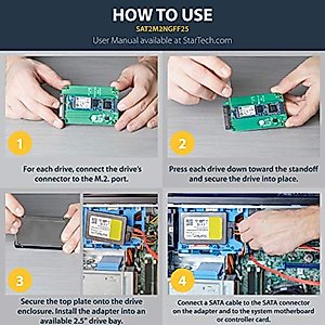 StarTech.com M.2 (NGFF) SSD to 2.5in SATA III Adapter - Up to 6 Gbps - M.2 SSD Converter to SATA with Protective Housing, TAA (SAT2M2NGFF25)