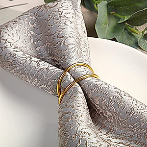 12 Pieces Gold Napkin Rings Metal Spiral Napkin Rings Buckles Simple Alloy Napkin Rings Serviette Napkin Holder Ring for Weddings, Receptions, Dinner Party, Banquet, Buffet Table Decor (Gold)