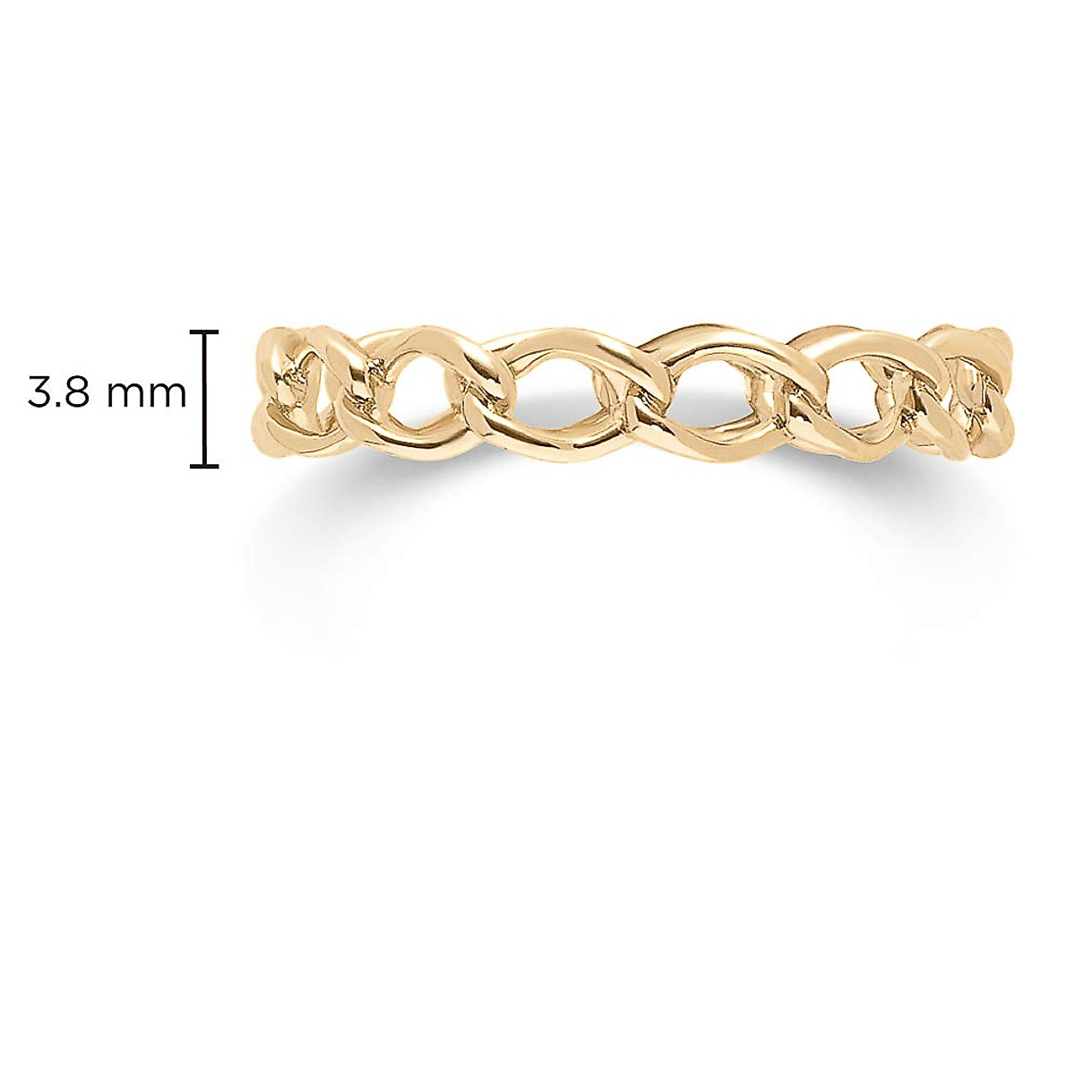 Milla Dainty Rings For Women - Gold Stacking Rings or Silver Stackable Rings - Open Circle Rings & Chain Rings for Women (Open Link - 14K Gold Plated, Size 9)