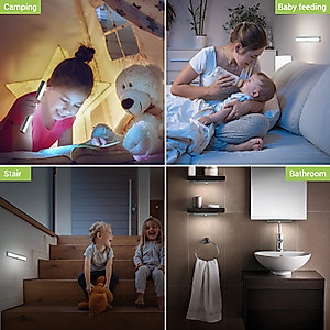 OxyLED Under Cabinet Lights, 10 LED Motion Sensor Lights Indoor, Wireless Stick-on Anywhere Battery Operated Motion Sensor Closet Lights, Under Counter Lights for Kitchen Pantry Cabinet Stairs, 3 Pack