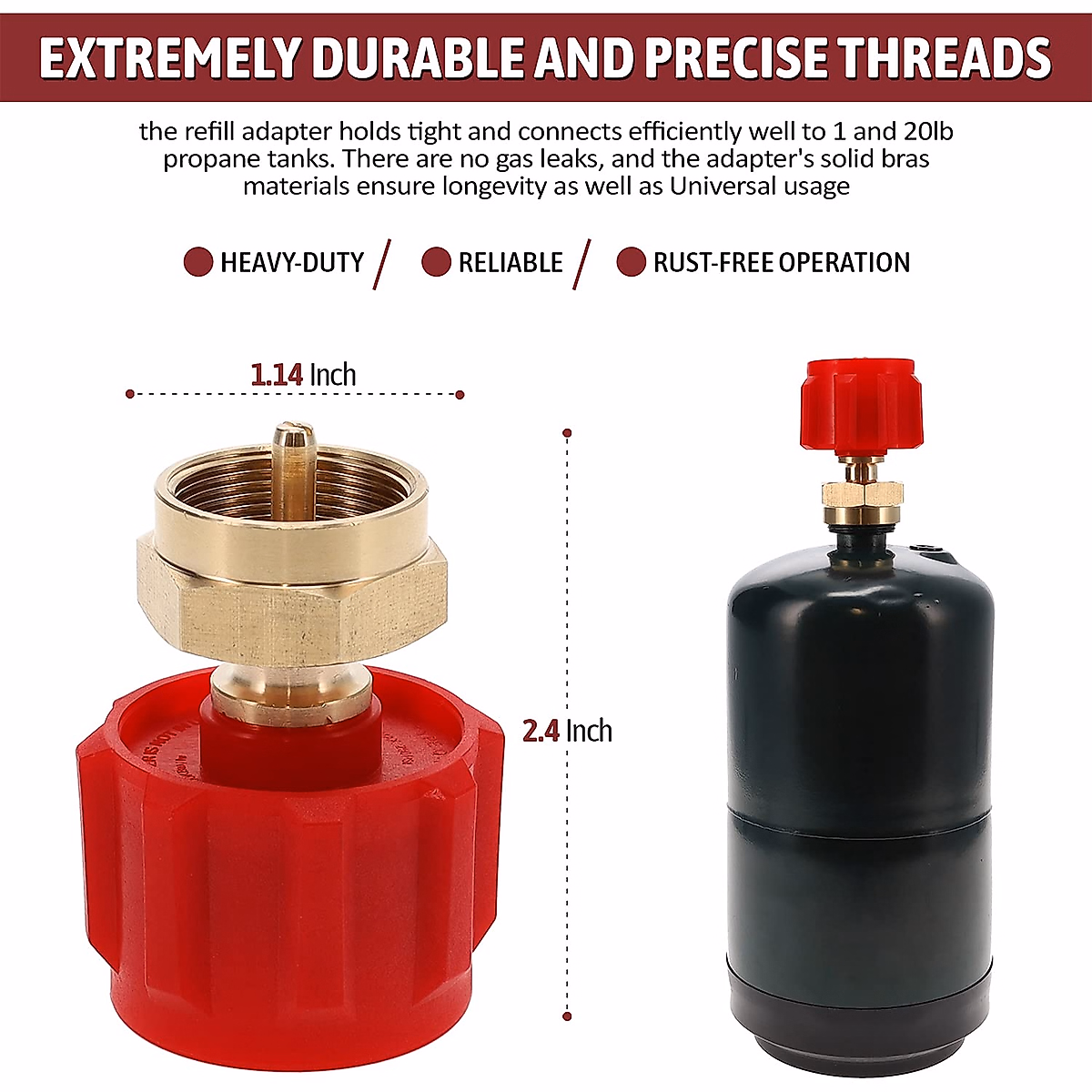 Flame King Propane Torch Weed Burner + GasOne Propane Refill Adapter