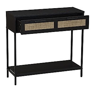 Household Essentials Black Oak Bungalow Console Table