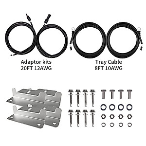 HQST 100W Polycrystalline Solar Panel Kit-100W Poly Panel+30A PWM LCD Charge Controller+1 Set Mounting Z Bracket+20ft 12AWG PV Cable+8FT 10AWG Tray Cable for Car RV Marine Boat Trailer Off Grid System
