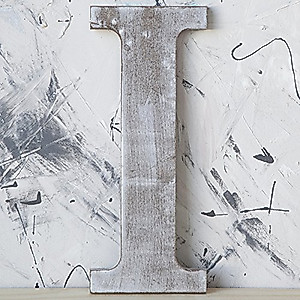 The Lucky Clover Trading I Wood Block, 14" L, Charcoal Grey Wall Letter, Gray