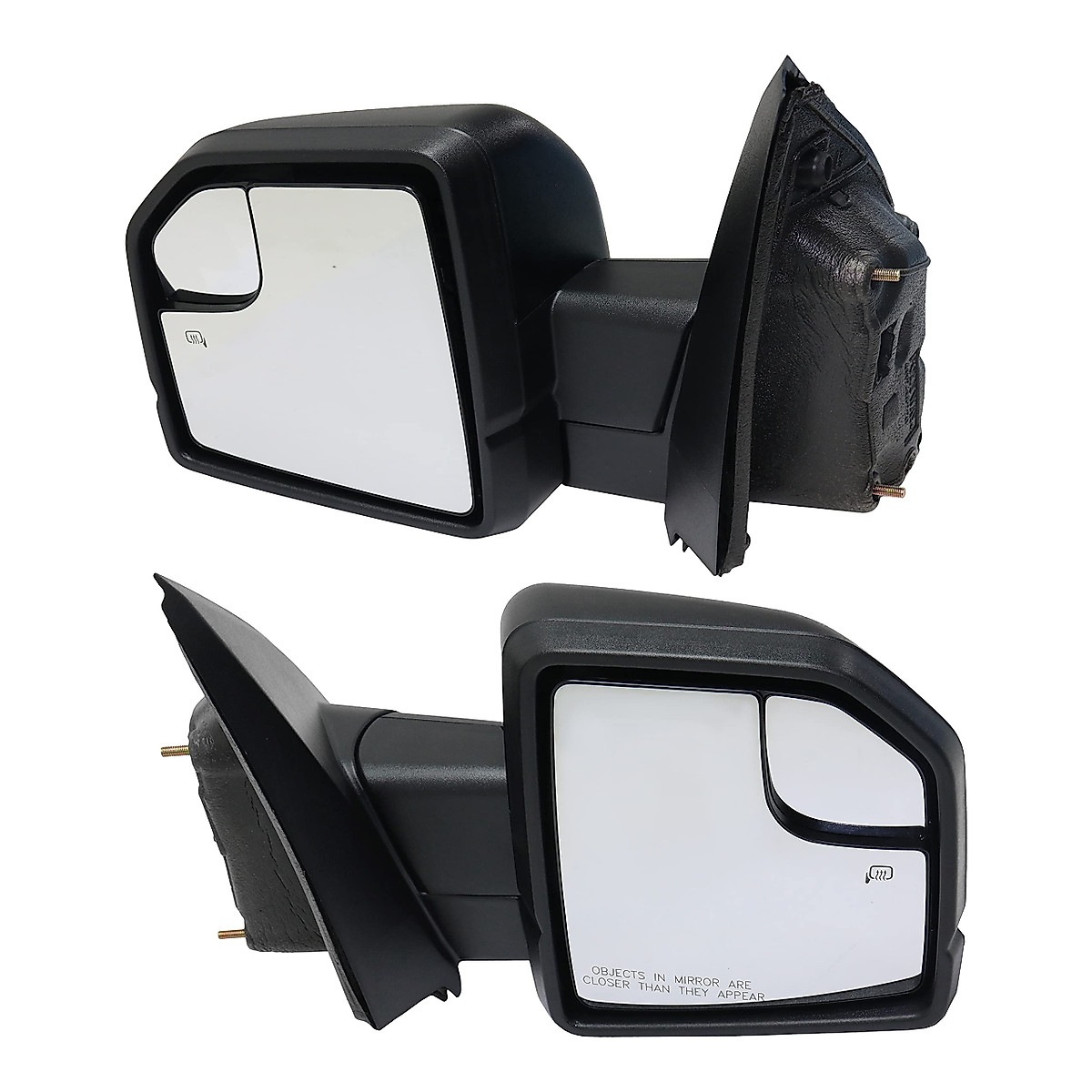 Kool Vue Right Power Heated Mirrors for Ford F-150 2015-2018 Manual Fold With Signal Light, Spotter Glass & Puddle Lamp; Without Memory & Auto-Dimming Textured Standard Cab, Up To 02/26/18