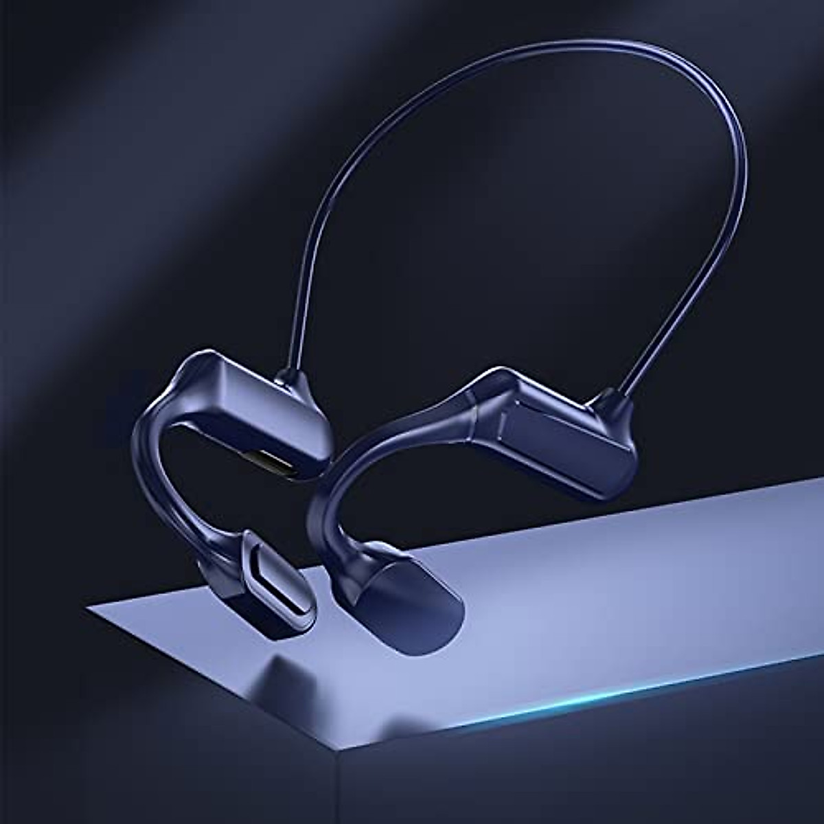 5.2 Ear-Hanging Sports Running Wireless Bluetooth Headset,Air-Conduction-Waterproof, Prolonged Use. (Blue)