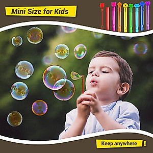VKTEN 32Pcs Mini Bubble Wands Assortment 8 Styles 8 Colors Bubble Party Favors for Kids, Bubbles for Kids, Birthday Party Favors, Bath Time, Classroom Prizes Gifts Stocking Stuffers for Girls Boys