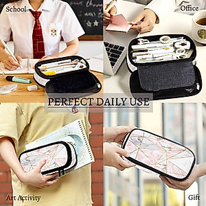 Yekiua T-Rex Surfer Pencil Case Happy Dinosaur Surfer Wearing Sunglasses Big Capacity Pencil Pouch Office College School Makeup Bag For Teens Girls Adults Student