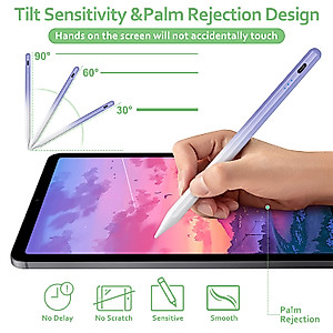Stylus Pen for iPad 2018-2023, Magnetic Pen for Ipad, Apple Pen,Tilt Sensor & Palm Rejection,Compatible with iPad 6-10,iPad Mini 5/6,iPad Air 3-5,iPad Pro 11"/12.9"
