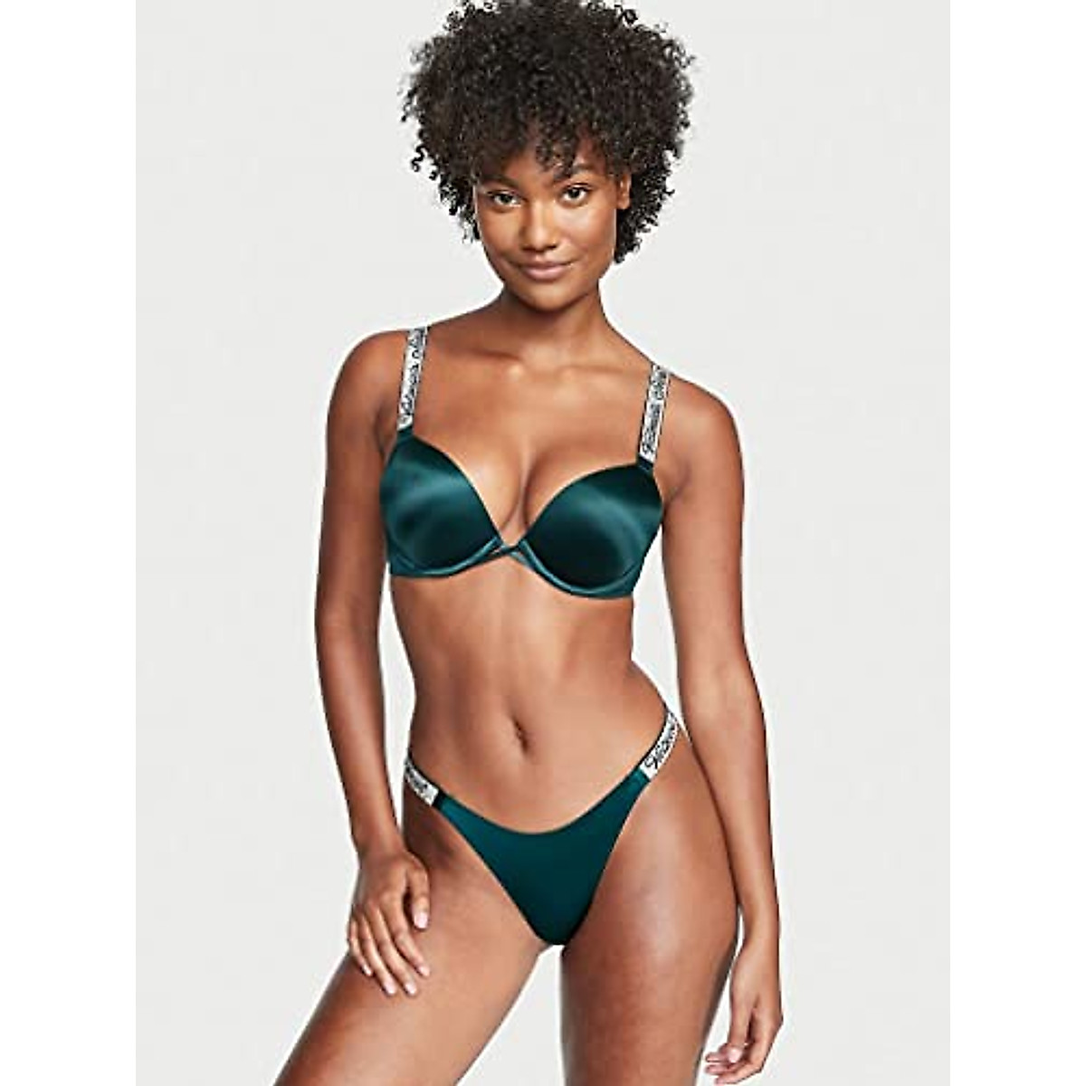 Victoria's Secret Very Sexy Shine Strap Thong Panty, Deepest Green, Small