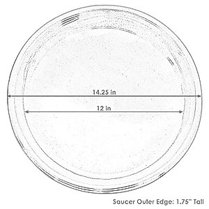 Sunnydaze Ceramic Indoor/Outdoor Flower Pot Saucers Set of 2 - UV- and Frost-Resistant - Forest Lake Green - 12-Inch